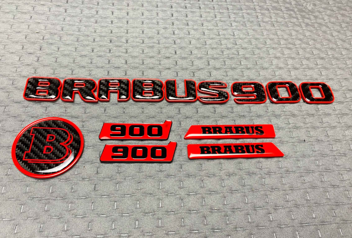 Brabus 900 badges set | Carbon fiber + Metal emblems for G Class